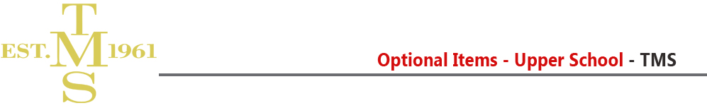 TMS - Upper School - Optional Items | SchoolWear.ca
